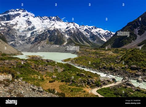 Mount Sefton And Mueller Lake From The Hooker Valley Track Aoraki