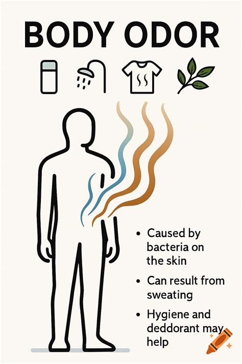 Minimalist Illustration About Body Odor Showing A Person With Odor