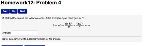 solved 1 pt find the sum of the following series if t is