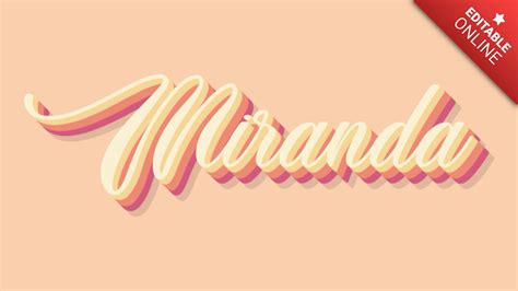 Miranda Script 3d Text Effect Generator