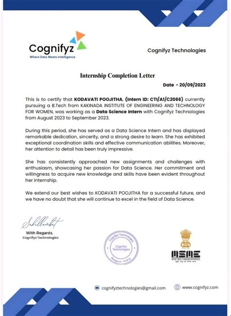 Cognifyztechnologies Cognifyz Cognifyztech Poojitha Kodavati