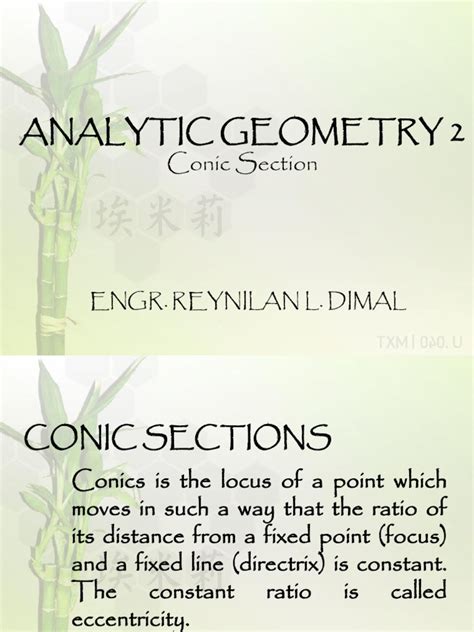 Analytic Geometry 2 Pdf Pdf Ellipse Analytic Geometry