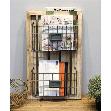 Designstyles Two Tier Wall Mounted Magazine Holder On Sale Bed Bath