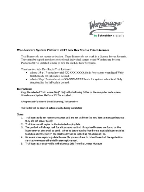 Wonderware System Platform 2017 Trial License Pdf