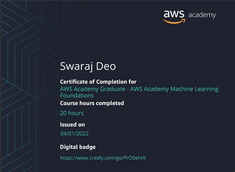 Swaraj Deo On Linkedin Linkedin Aws Amazon Awsacademy Ml