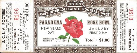 A History Of Rose Bowl Tickets 1945 1987