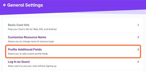 Setting Additional Profile Fields For Your Users