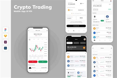 crypto trading mobile app ui kit figma design prime access