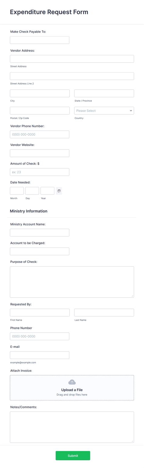 Expenditure Request Form Template Jotform