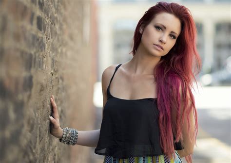 Face Women Model Portrait Dyed Hair Long Hair Looking At Viewer