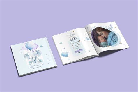 آلبوم عکس نوزادی تا یکسالگی لایه باز مراحل رشد کودک کد 20831