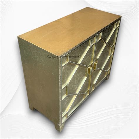 Chatham Hollywood Regency 2 Door Brass Cabinet Luxury Handicrafts