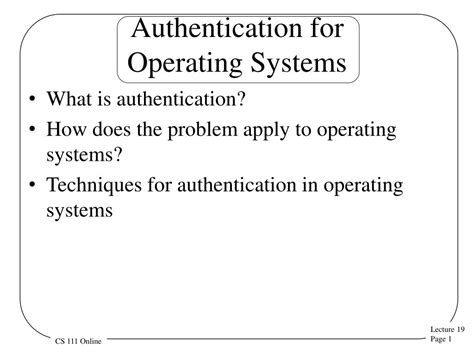 Ppt Authentication For Operating Systems Powerpoint Presentation Free Download Id2406757