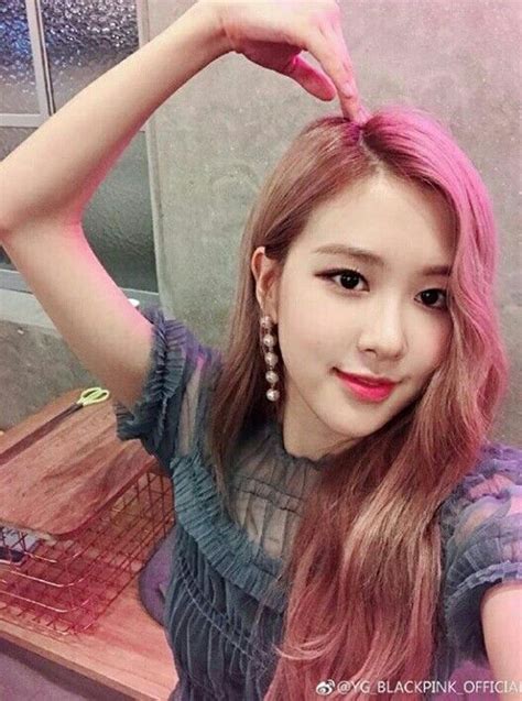 Beauty Cute Selca Rose Blackpink Nữ Thần Tóc Nhuộm Màu Black Pink