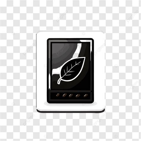 녹색 잎 아이콘이 있는 흰색 화면 벡터 흰색 배경에 갓 구운 단순한 검은색 아이콘 그림자 없음 작은 프레임 중앙 Png 일러스트 및 벡터 에 대한 무료 다운로드