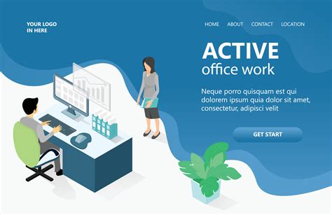 Landing Pang With Illustration Of Smart Business Analysis Worker Team