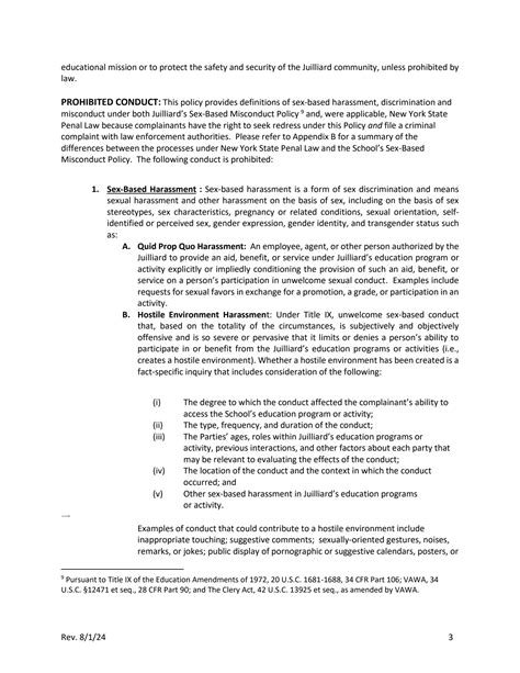 The Juilliard Babe Sex Based Misconduct Policy