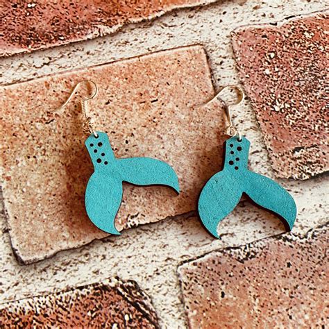 Mermaid Tail Bubble Fin Dangle Earrings Glowforge Shop