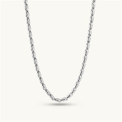 Ribbed Barrel 925 Silver Link Chain Palmonas