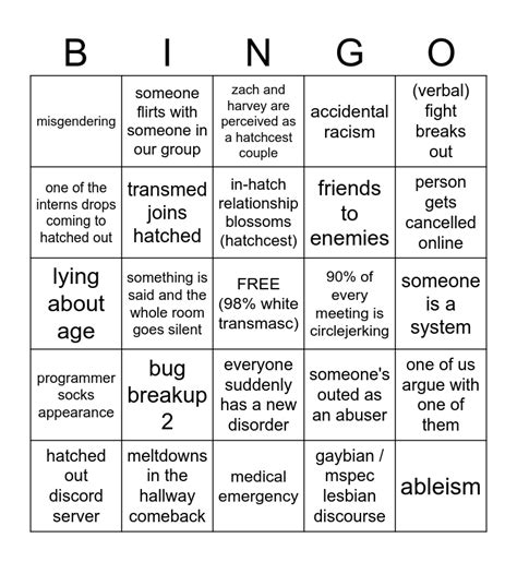 hatched out 2024 prediction bingo card