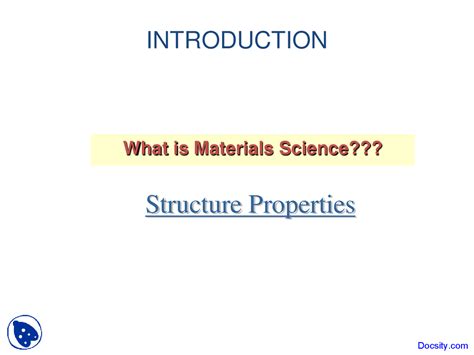 Materials Science Processing Of Materials Lecture Slides Docsity