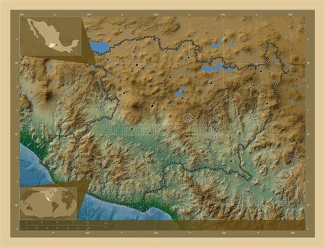Michoacan Mexico Physical Major Cities Stock Illustration