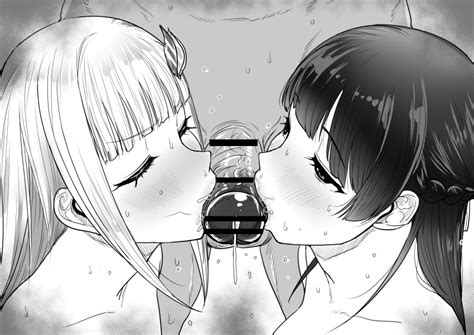 Rule 34 1boy 2girls Absurdres Blunt Bangs Blush Braid Breasts Closed