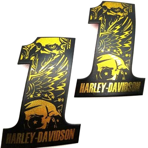 Buy 1 Eagle Black Gold Tank Emblems Custom Emblems For Harley Davidson