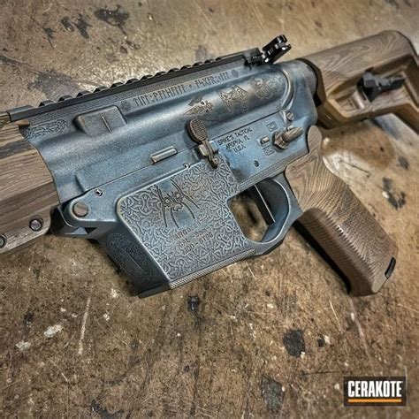Cerakote Ar Build Cerakoted Using Armor Black Burnt Bronze And Blue