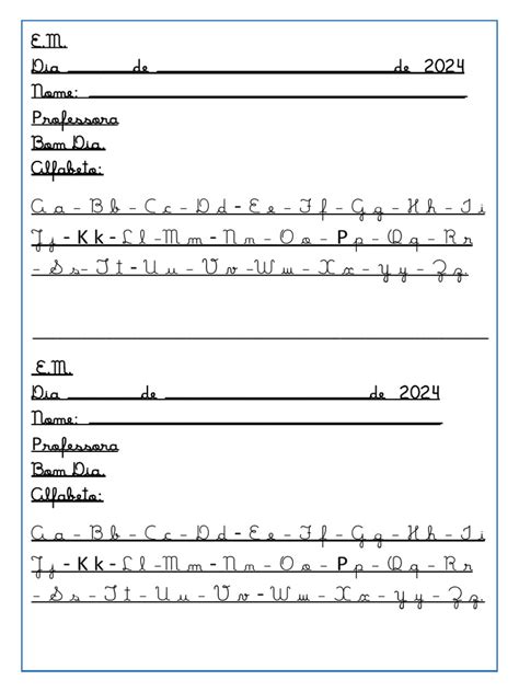 cabeçalho cursivo pdf