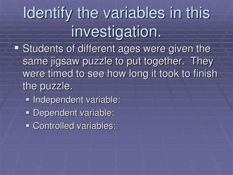Ppt Identifying Variables And Designing Investigations Powerpoint Presentation Id 2307455