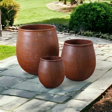 Pompeii Round Planters Set3 Online8