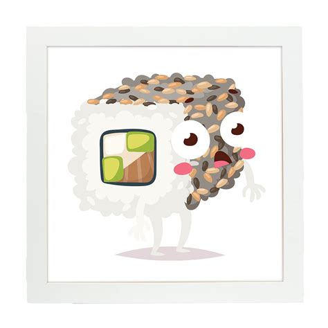 Affiche Carrée De Sushi Sushi Maki Californie Avec Des Dessins De