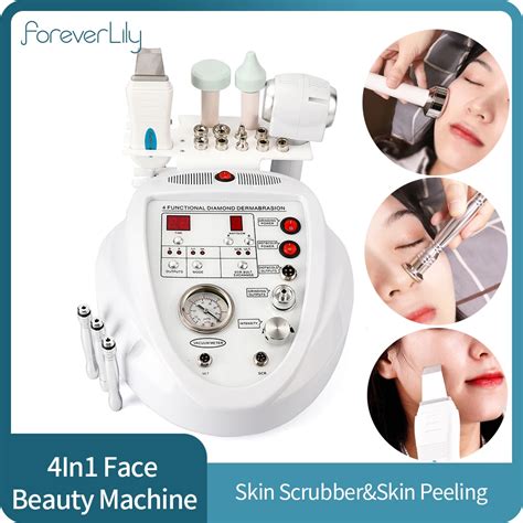 4in1 다이아몬드 필링 Dermabrasion 스킨 스크러버 Microcurrent 페이스 리프팅 머신 워터 스프레이 엑스