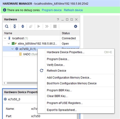 Programming Narvi With Vivado Using Xilinx Virtual Cable Xvc And Tenagra Numato Lab Help Center