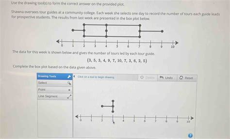 solved use the drawing tool s to form the correct answer on the
