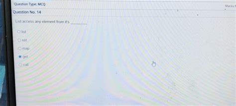 Question Type MCQ Marks F Question No 14 List StudyX