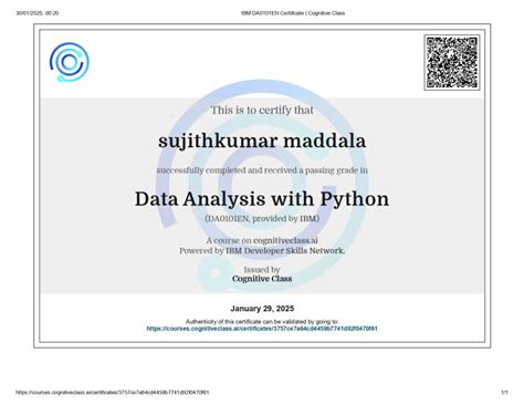 dataanalysis python ibm cognitiveclass careerdevelopment sujith