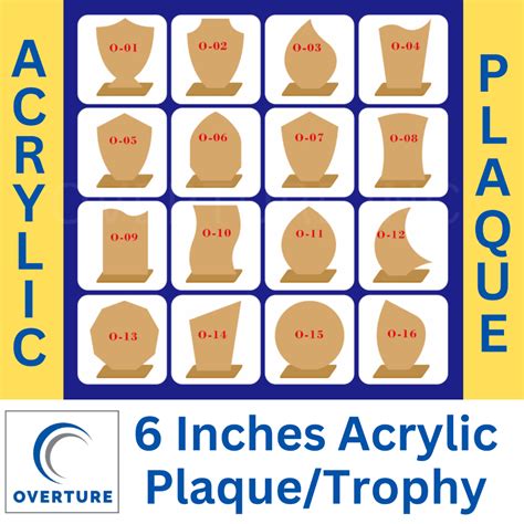 6 Inches Acrylic Plaque Trophy For Sports Event School Event Office