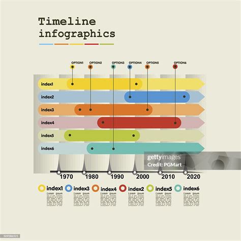 Timeline Infographic With Diagrams And Graphics In Flat Design Style