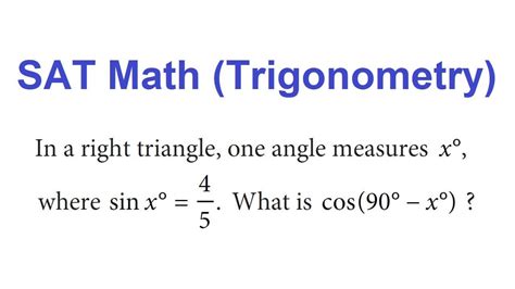 Sat Math Triginometry Youtube Sat Math Triginometry Youtube