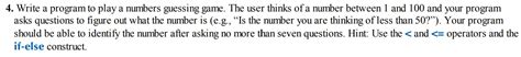 Solved Write A Program To Play A Numbers Guessing Game Chegg