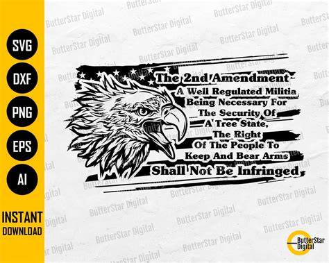 Second Amendment Eagle Svg Patriotic Svg 2nd Amendment Svg Cricut