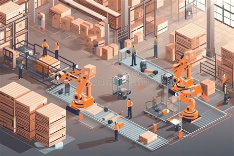 The Work Of An Automated Robot In Sorting And Transit Warehouses