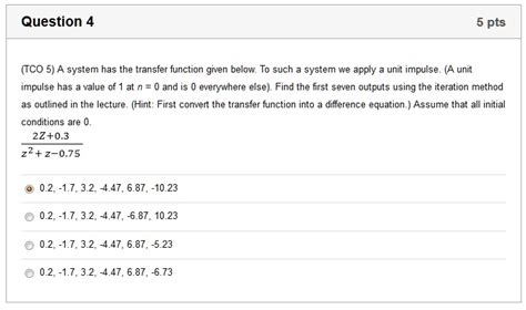 solved tco 5 a system has the transfer function given below to such