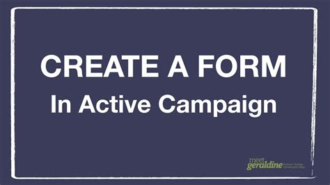 Create A Form In Active Campaign YouTube