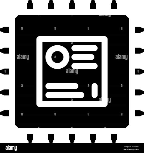 Microcontroller Electronic Component Glyph Icon Vector Illustration