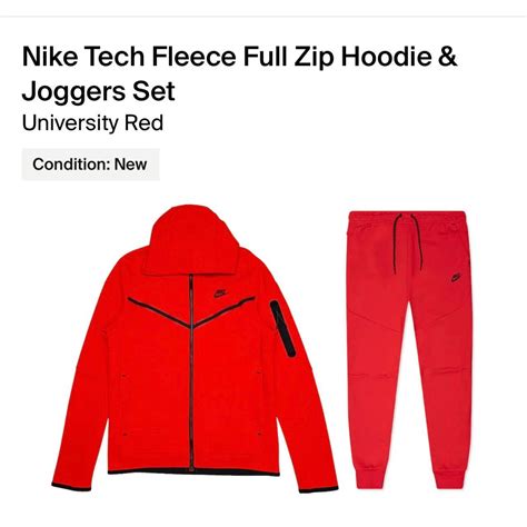 Red Tech Fleece Topbottoms ‼️‼️🧣🎁 Size M Sold Out Depop