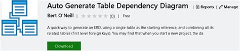 Visual Studio Auto Generate SQL Server Table Dependency Diagram