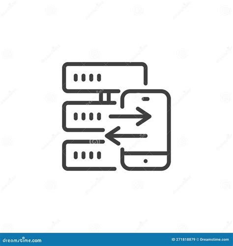 Mobile Data Transfer Line Icon Stock Vector Illustration Of Mobile